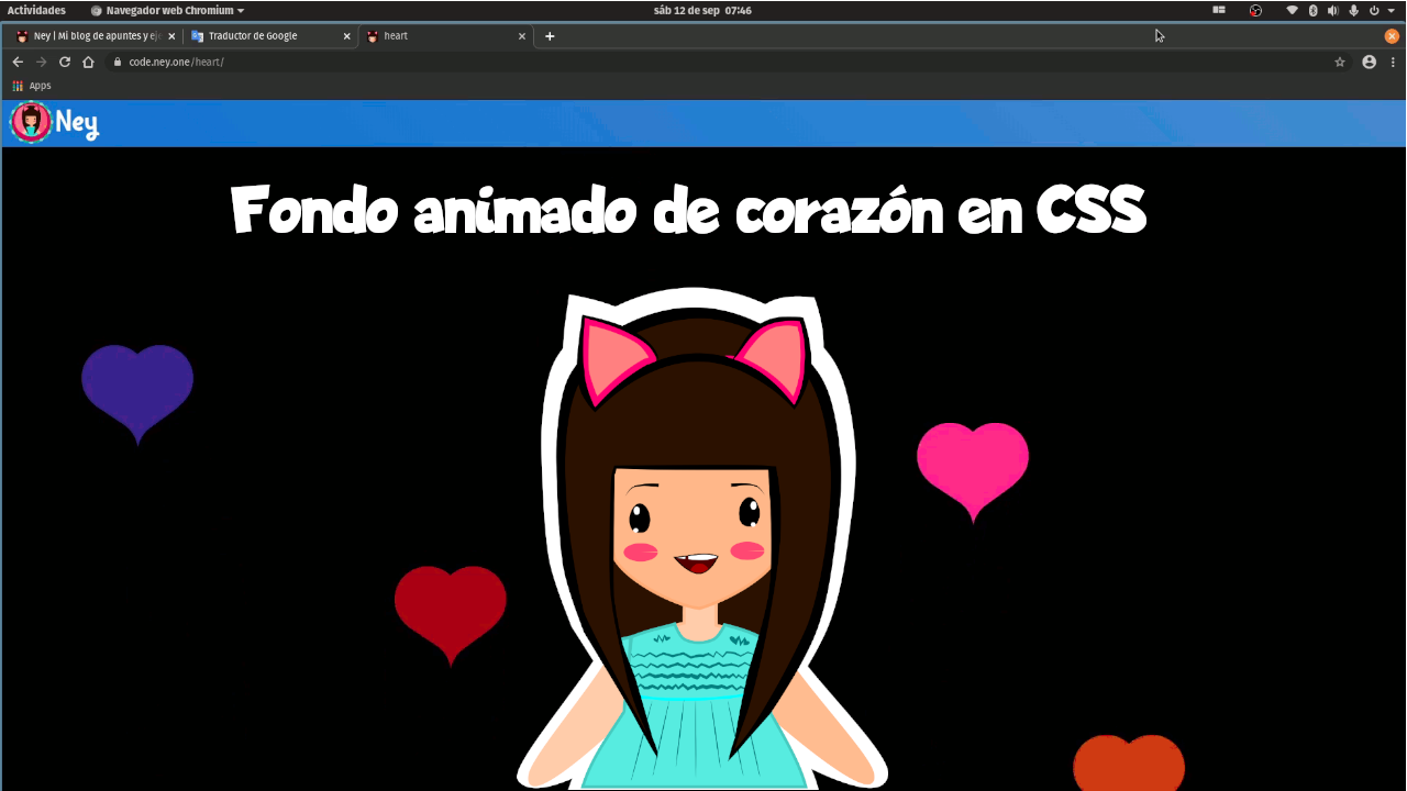 Fondo animado de corazón en CSS - (CSS heart animation)