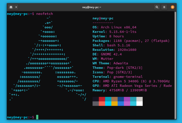 Instalar Neofetch en Debian, Ubuntu y Arch | Ney